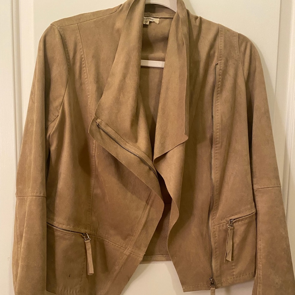 Max Studio Faux Suede Draped Shawl Collar Jacket Size… - Gem